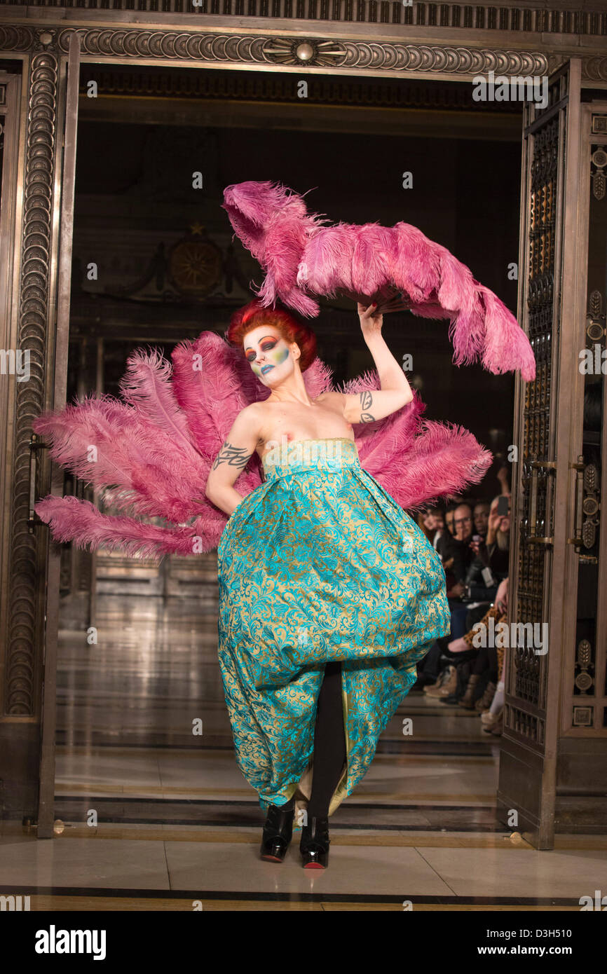 London, UK. 19th February 2013. Ziad Ghanem catwalk show at Fashion ...