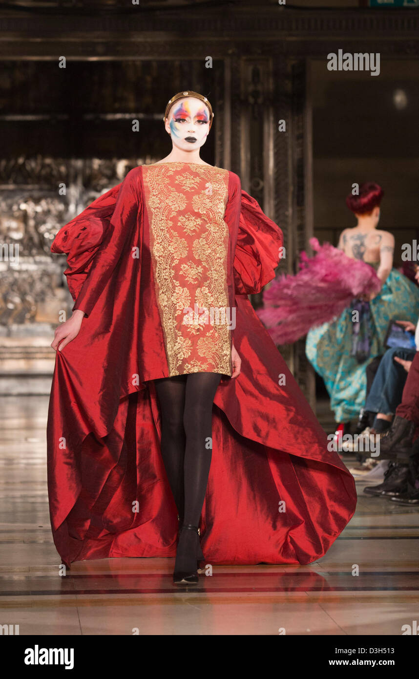 London, UK. 19th February 2013. Ziad Ghanem catwalk show at Fashion ...