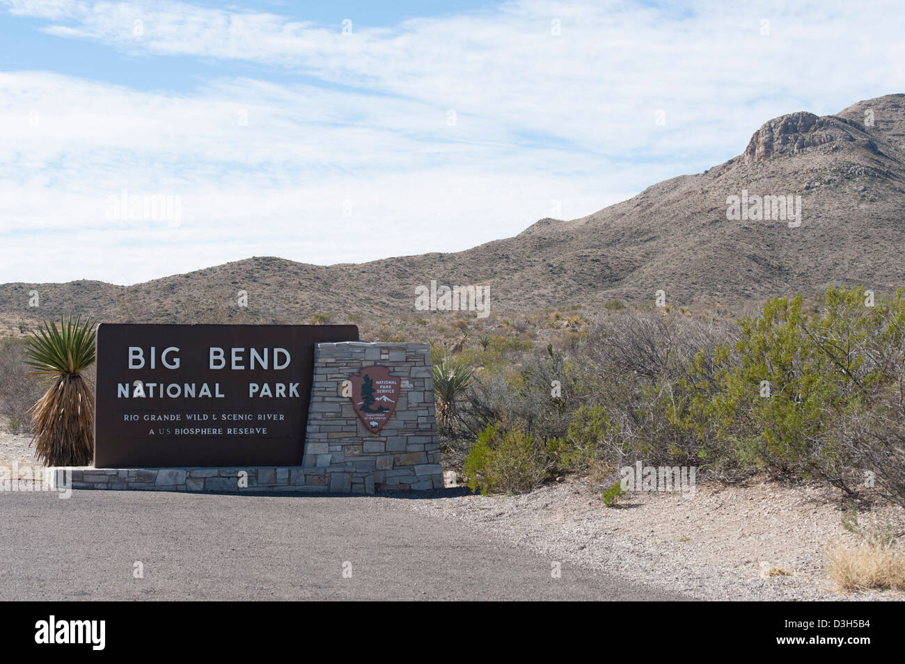 Texas big bend national park entrance sign hi-res stock photography and ...