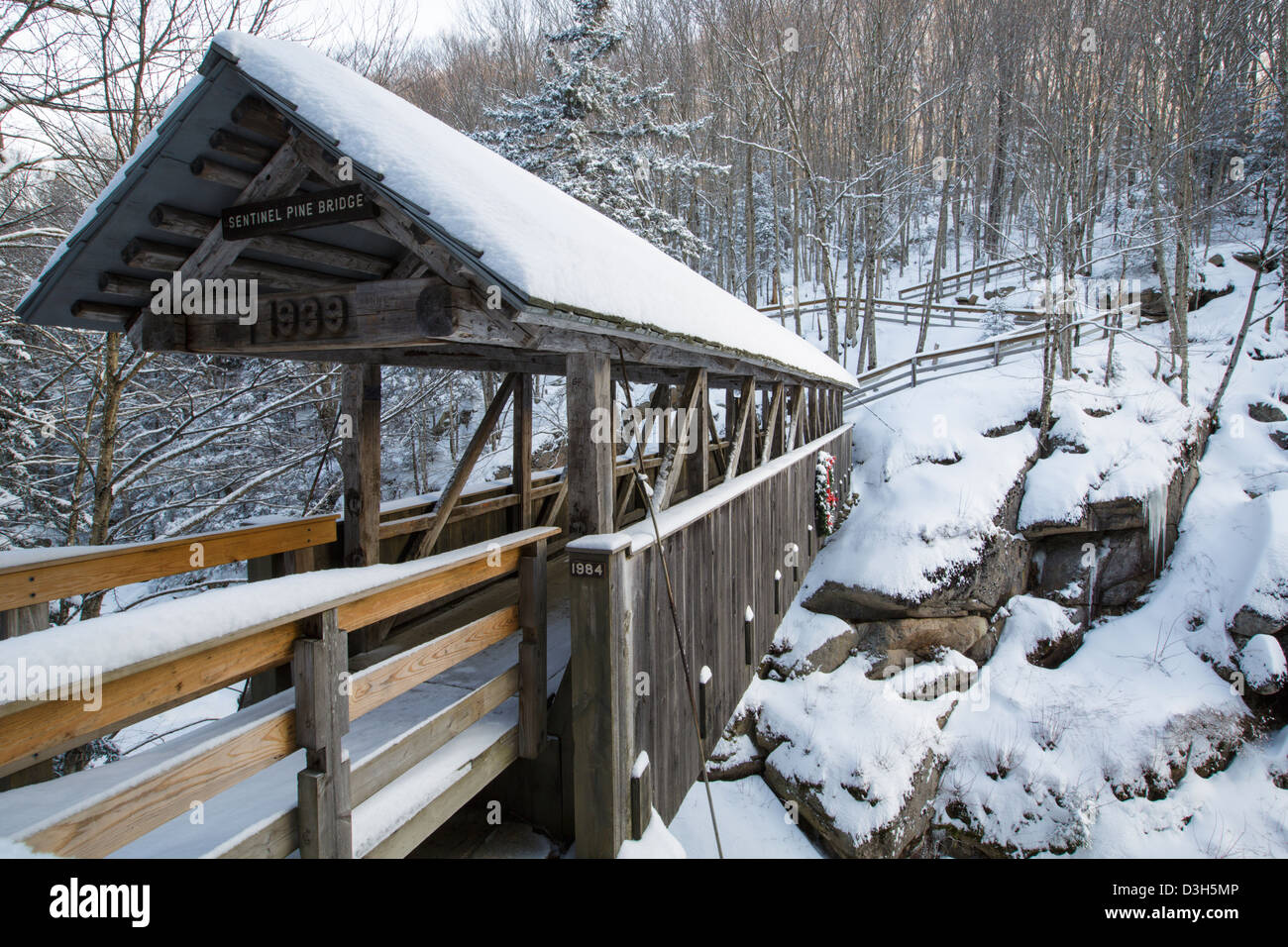 Franconia Notch State Park - Sentinel Pine Covered Bridge during the ...