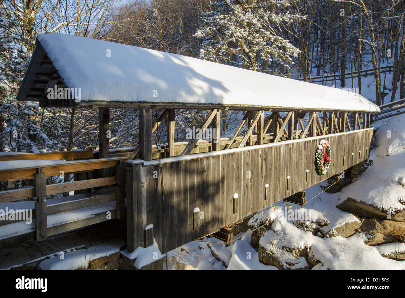 Franconia Notch State Park - Sentinel Pine Covered Bridge during the ...