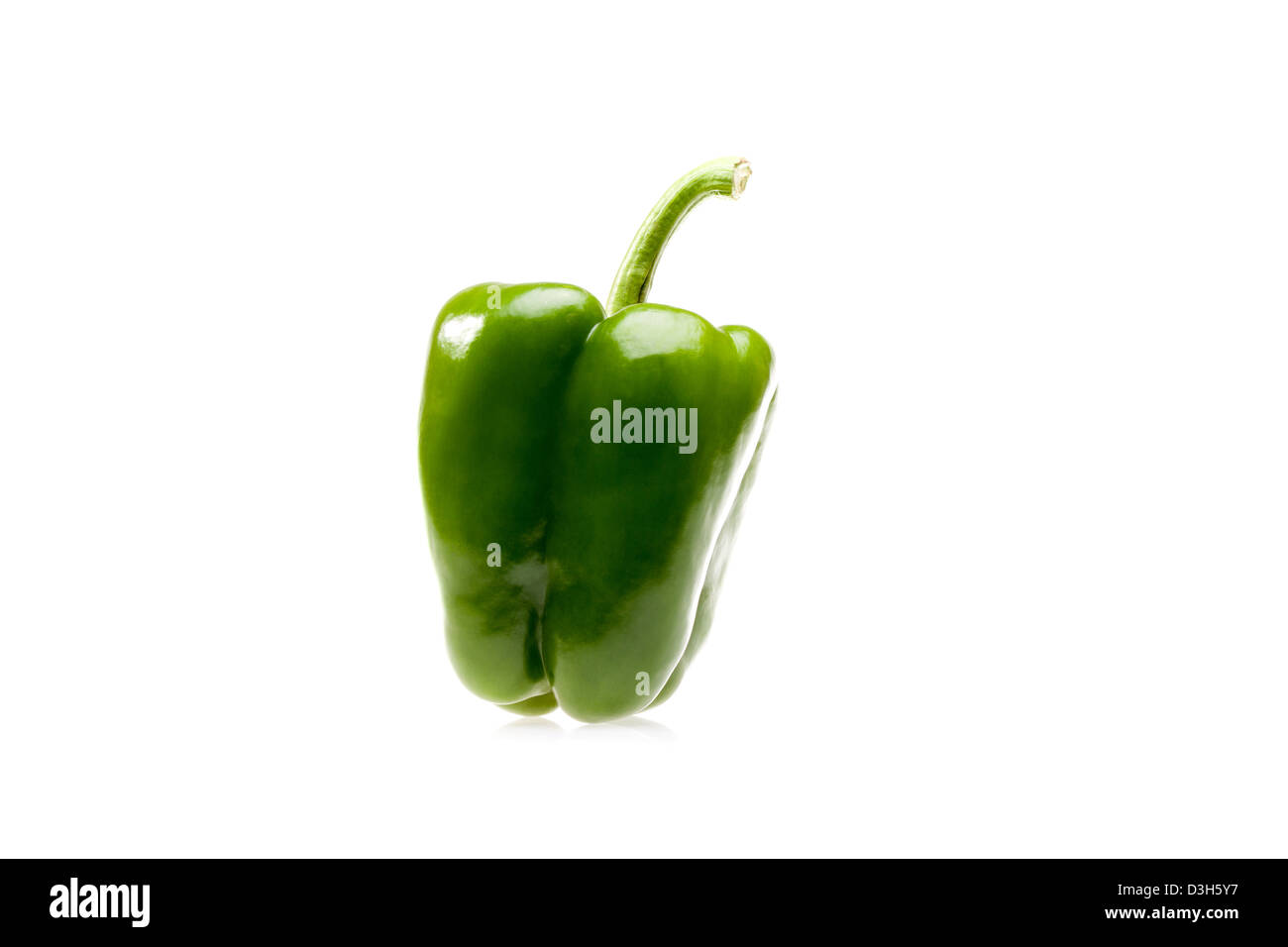 Single Green Pepper Over White Stock Photo - Alamy