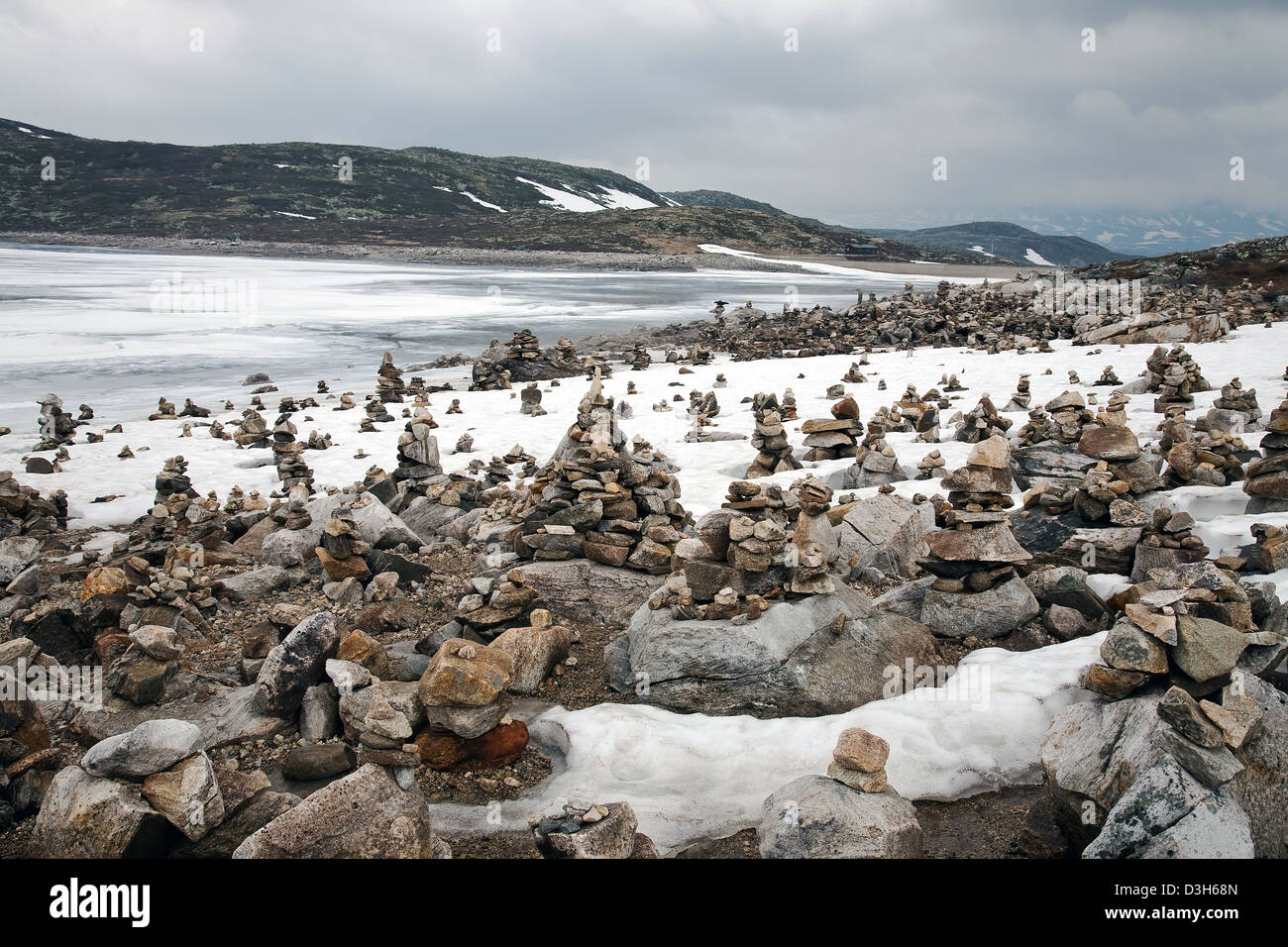 snow, ice and rock piles are arranged Stock Photo - Alamy