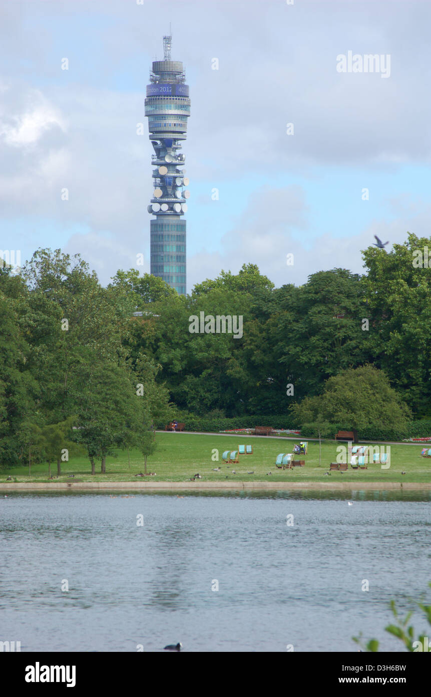 The Telecom Tower and Regents Park in London, England Stock Photo - Alamy