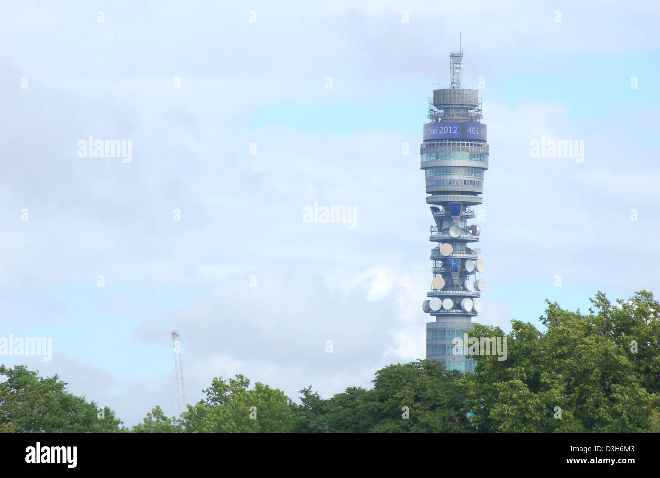 The Telecom Tower from Regents Park in London, England Stock Photo - Alamy