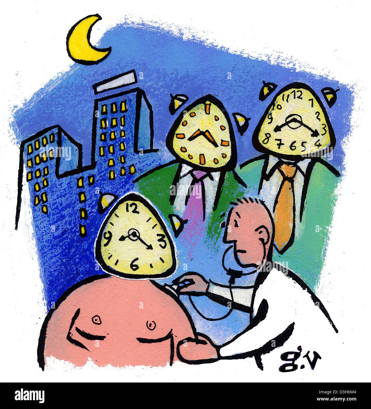 Hours of the night art Cut Out Stock Images & Pictures - Alamy