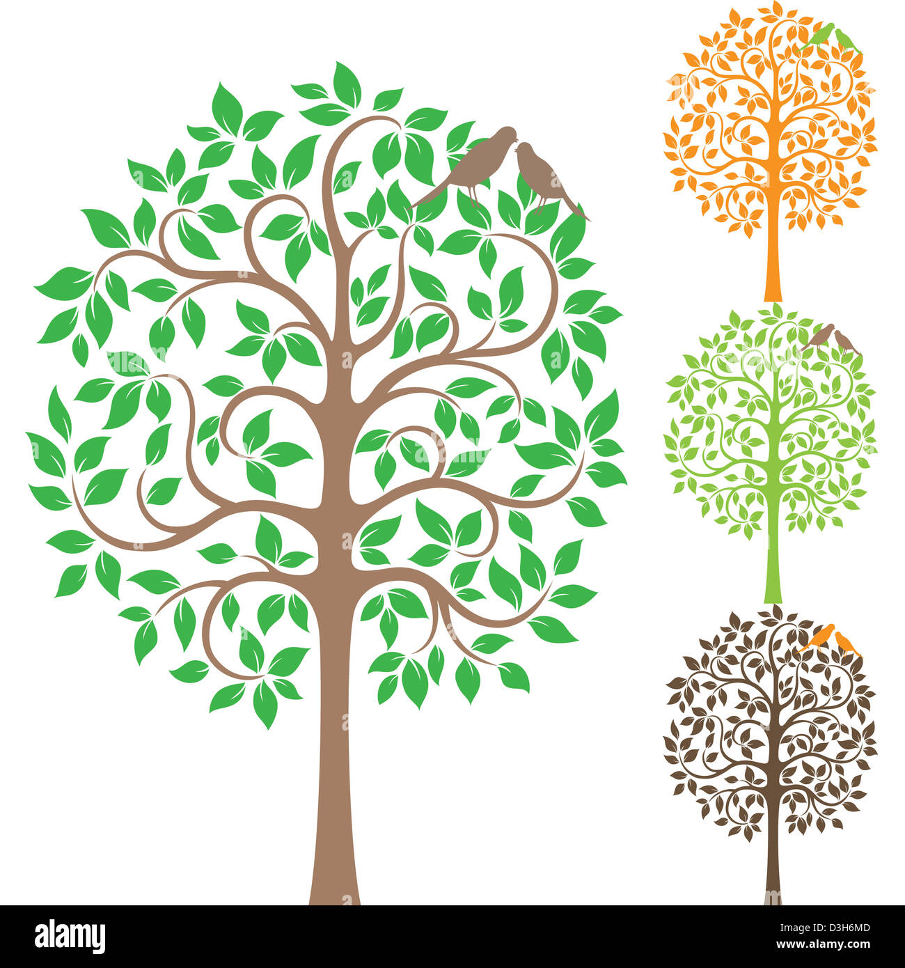 Two birds on the tree Stock Photo - Alamy