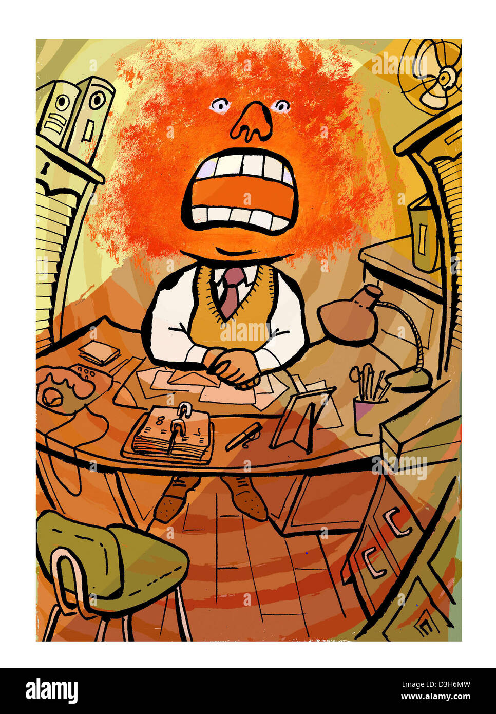 Office fatigue drawing Cut Out Stock Images & Pictures - Alamy