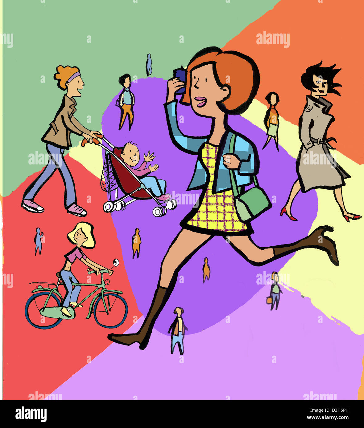 STRESS WOMAN DRAW Stock Photo - Alamy