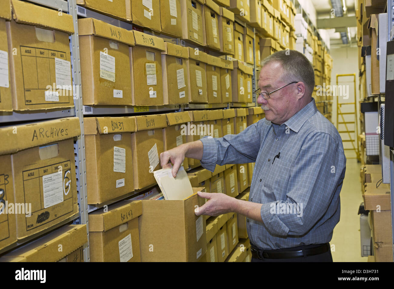 Archivist Mike Smith in the archives of Wayne State University's Walter ...