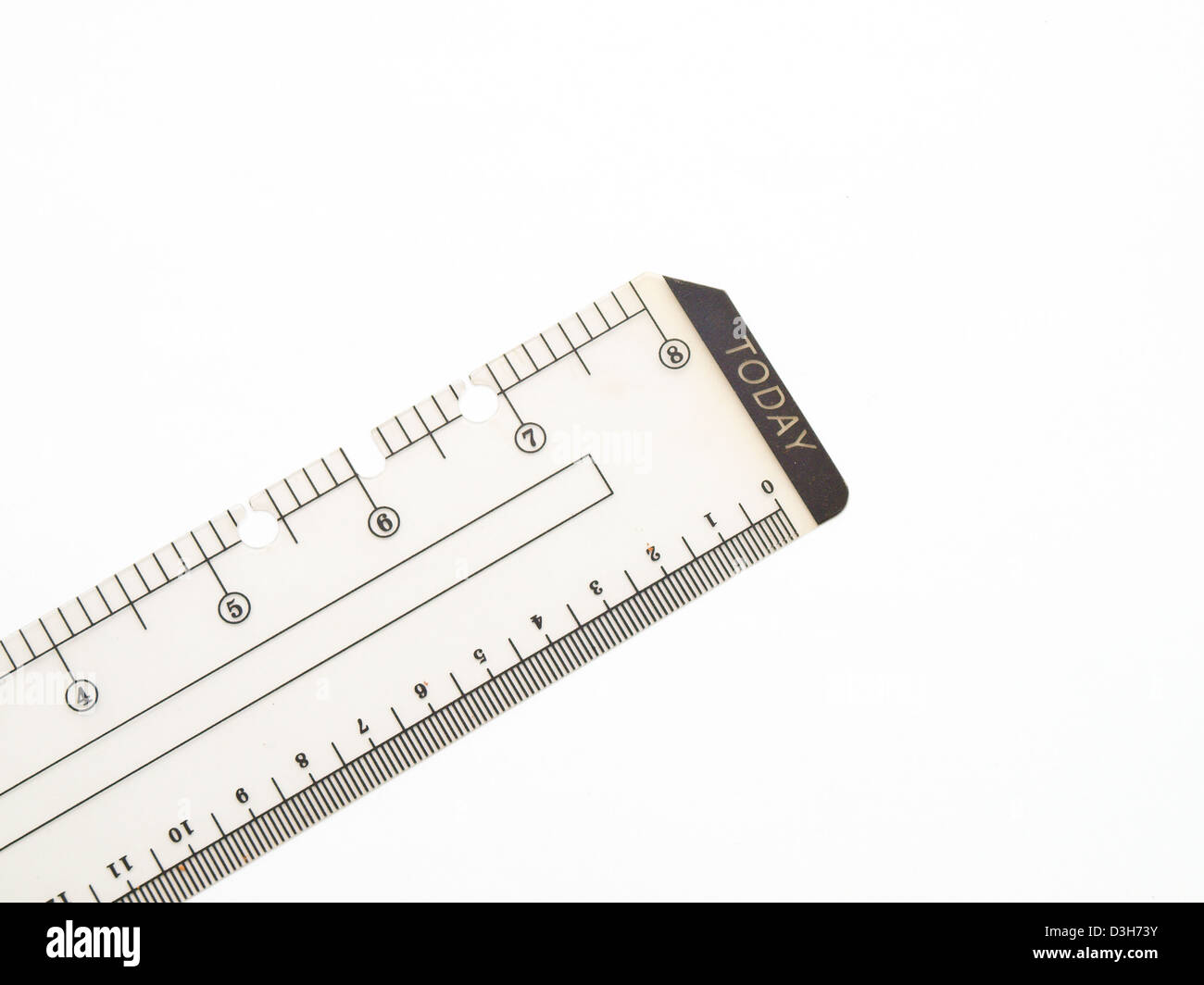 Closeup of used plastic ruler isolated on white background Stock Photo ...