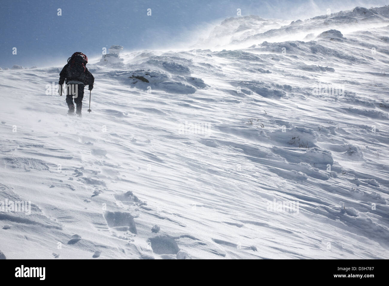 Winter hiking, Alpine zone in the White Mountain National Forest of New ...