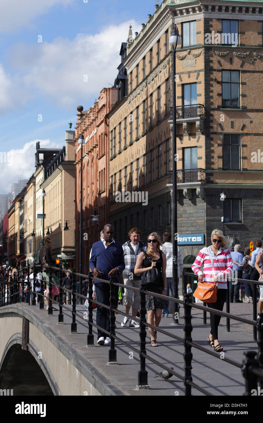 Stockholm, Sweden, in the pedestrian passers Drottninggatan Stock Photo ...