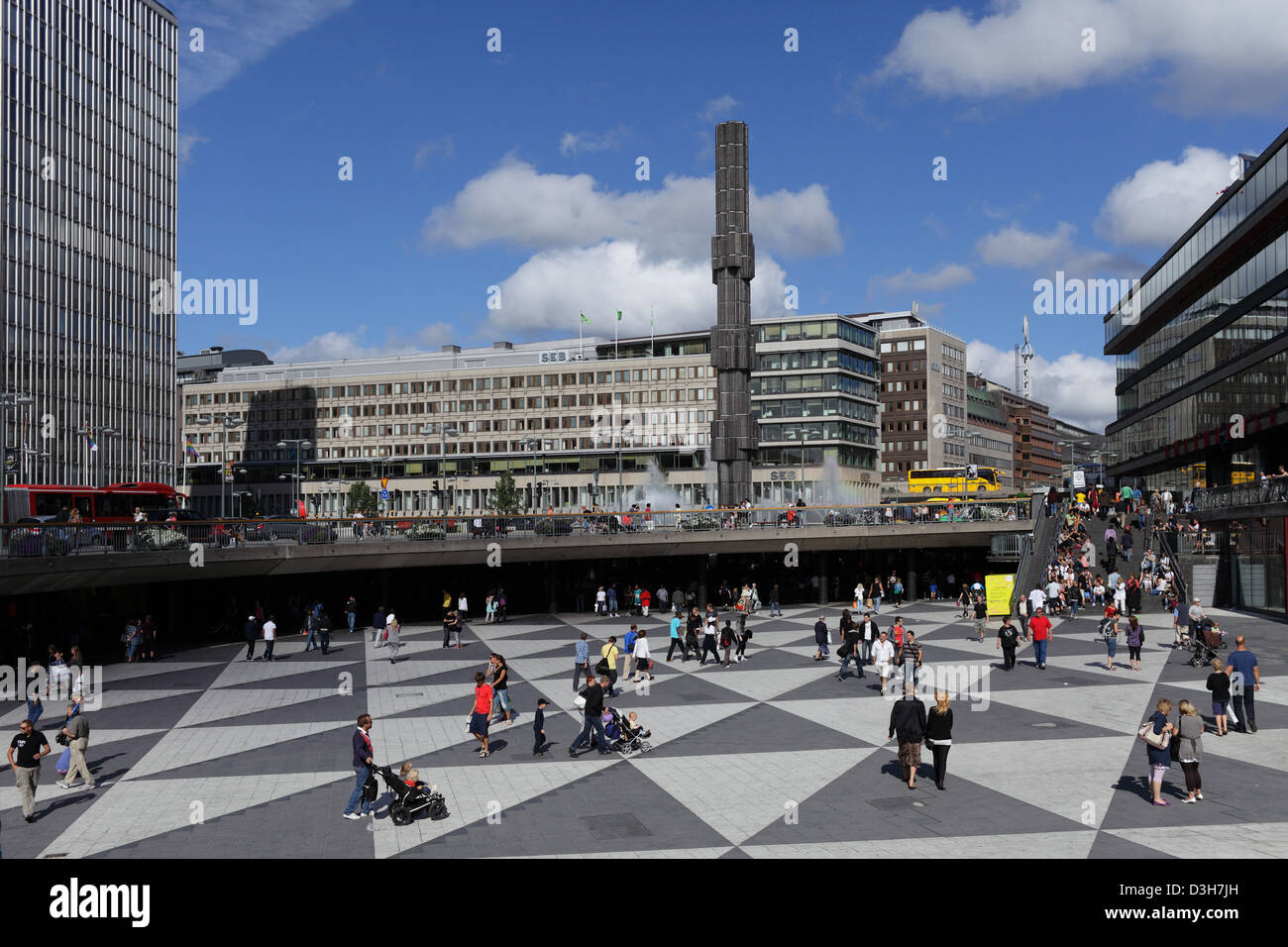 Stockholm, Sweden, passersby at Sergels Torg, the central square Stock ...