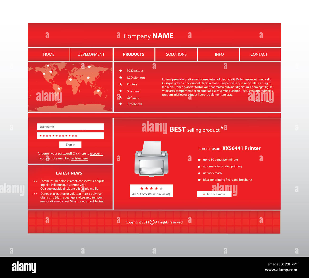 Business website template in editable vector format Stock Photo - Alamy