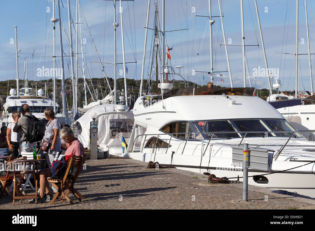 Marstrand, Sweden, sailing yachts and pleasure boats in the harbor of ...