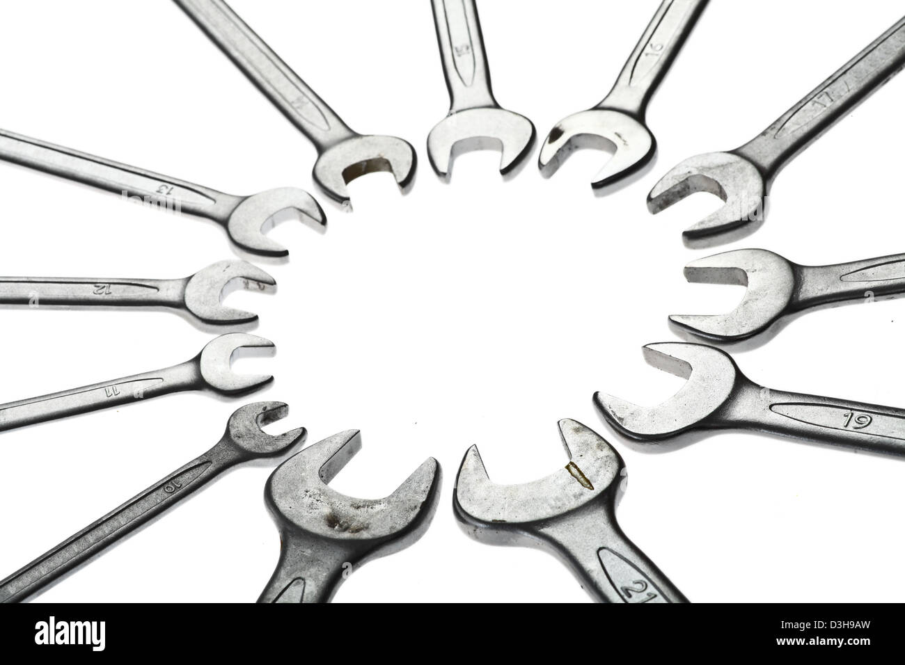 Different wrenches isolated on white, forming a circle Stock Photo - Alamy