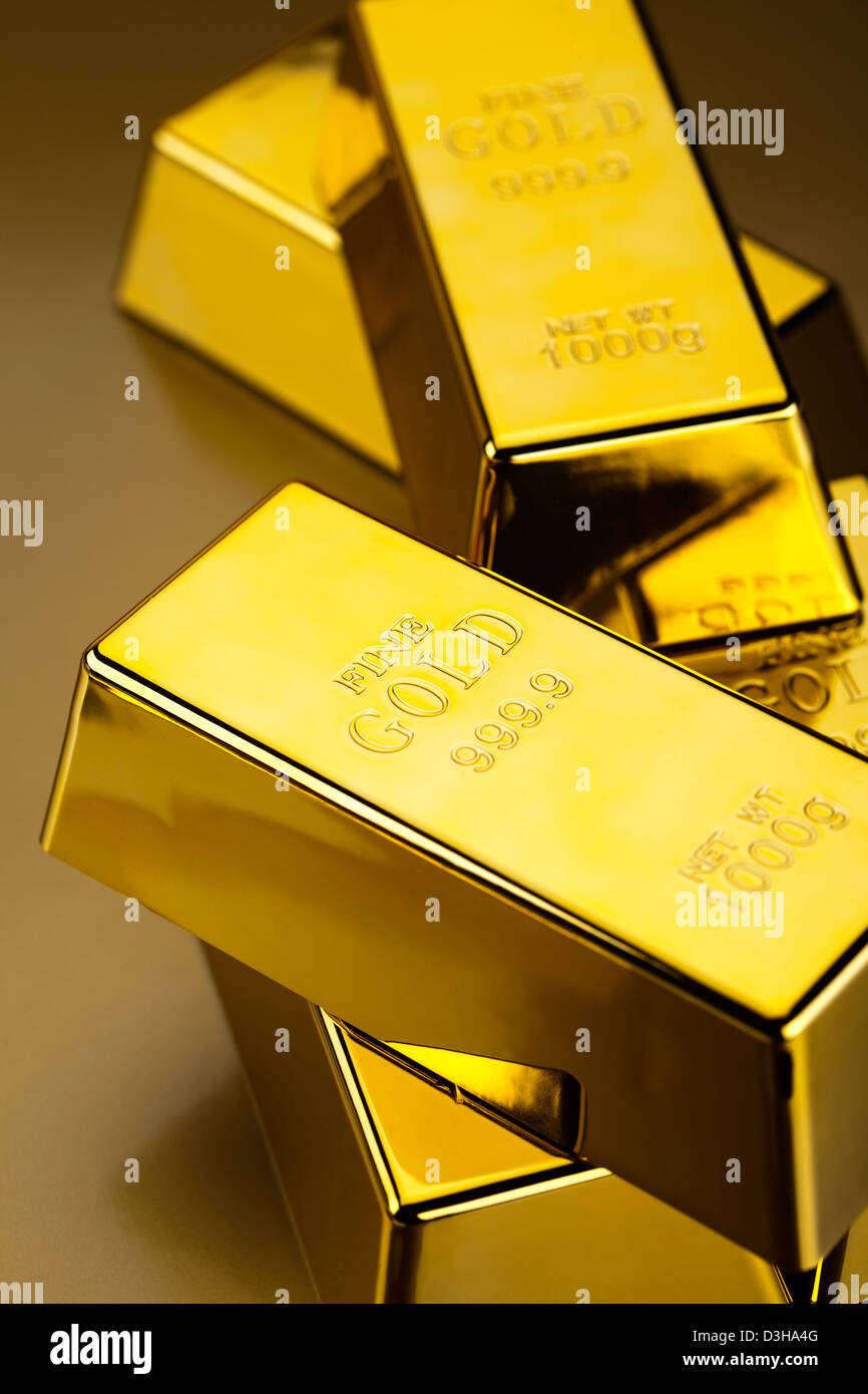 Gold bars background Stock Photo - Alamy
