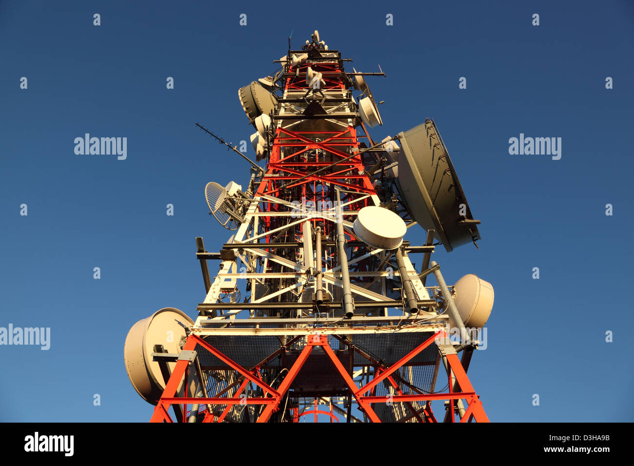 Communication tower with many different antennas Stock Photo - Alamy