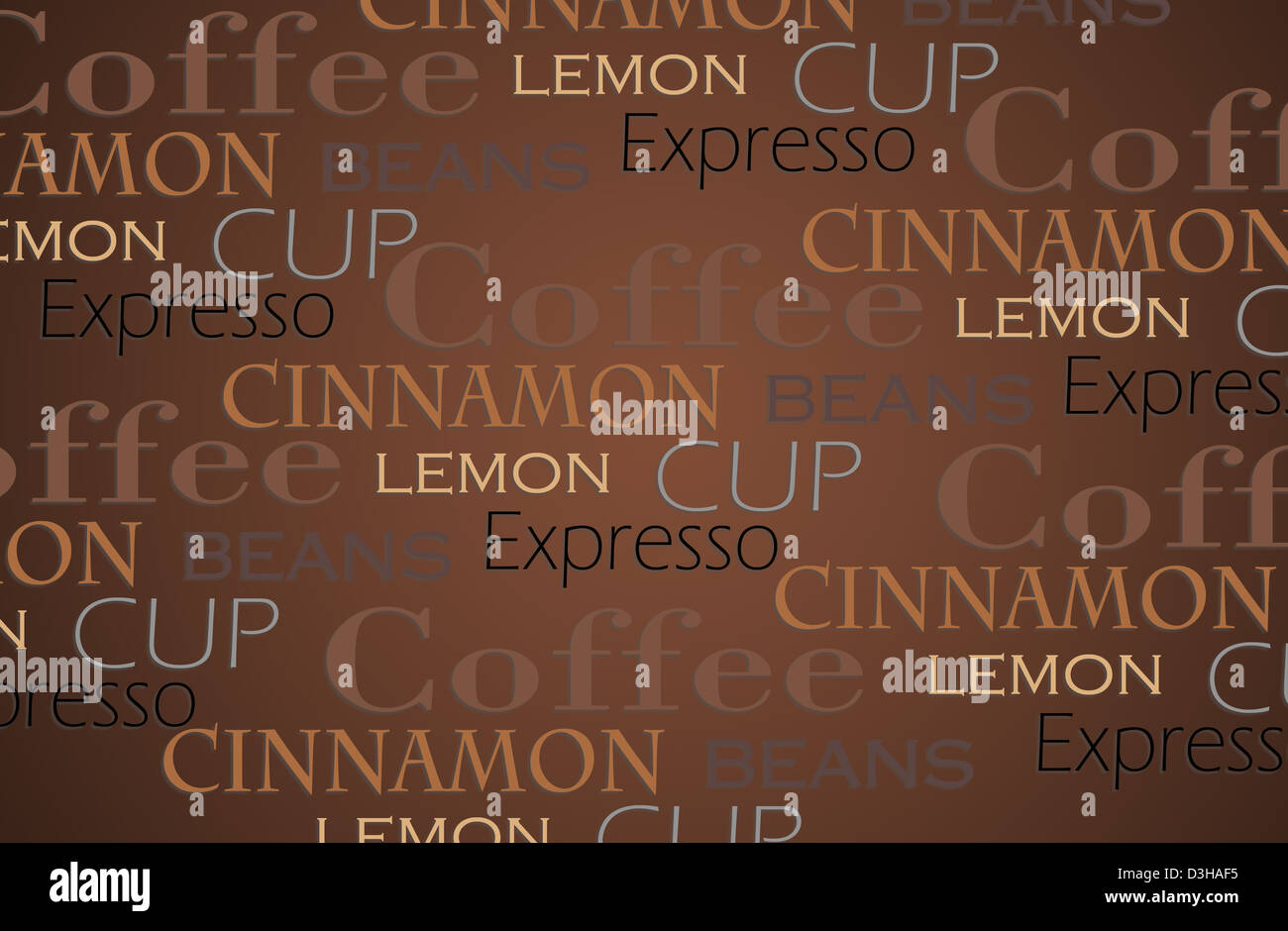 Coffee words background Stock Photo - Alamy