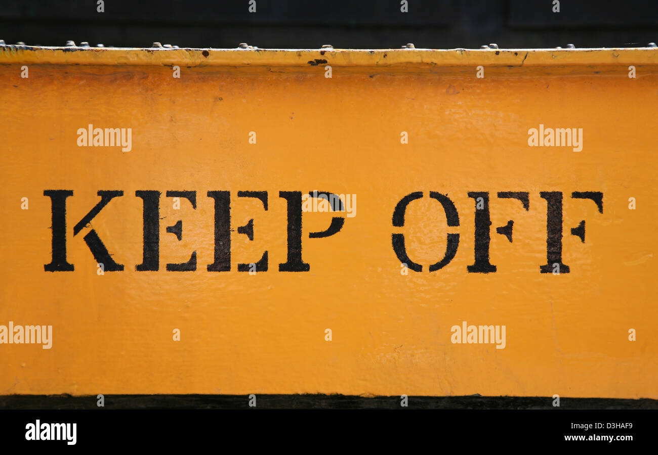 Keep off warning signs on trains Stock Photo - Alamy