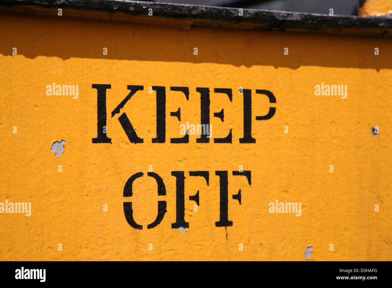 Keep off warning signs on trains Stock Photo - Alamy