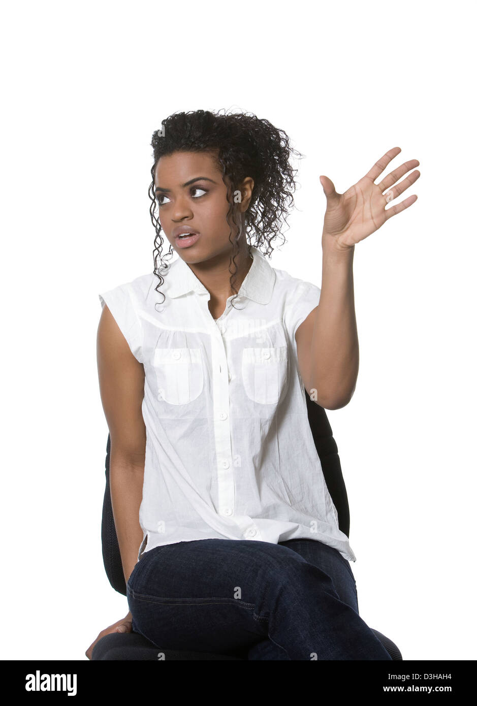 Expressive young woman Stock Photo - Alamy