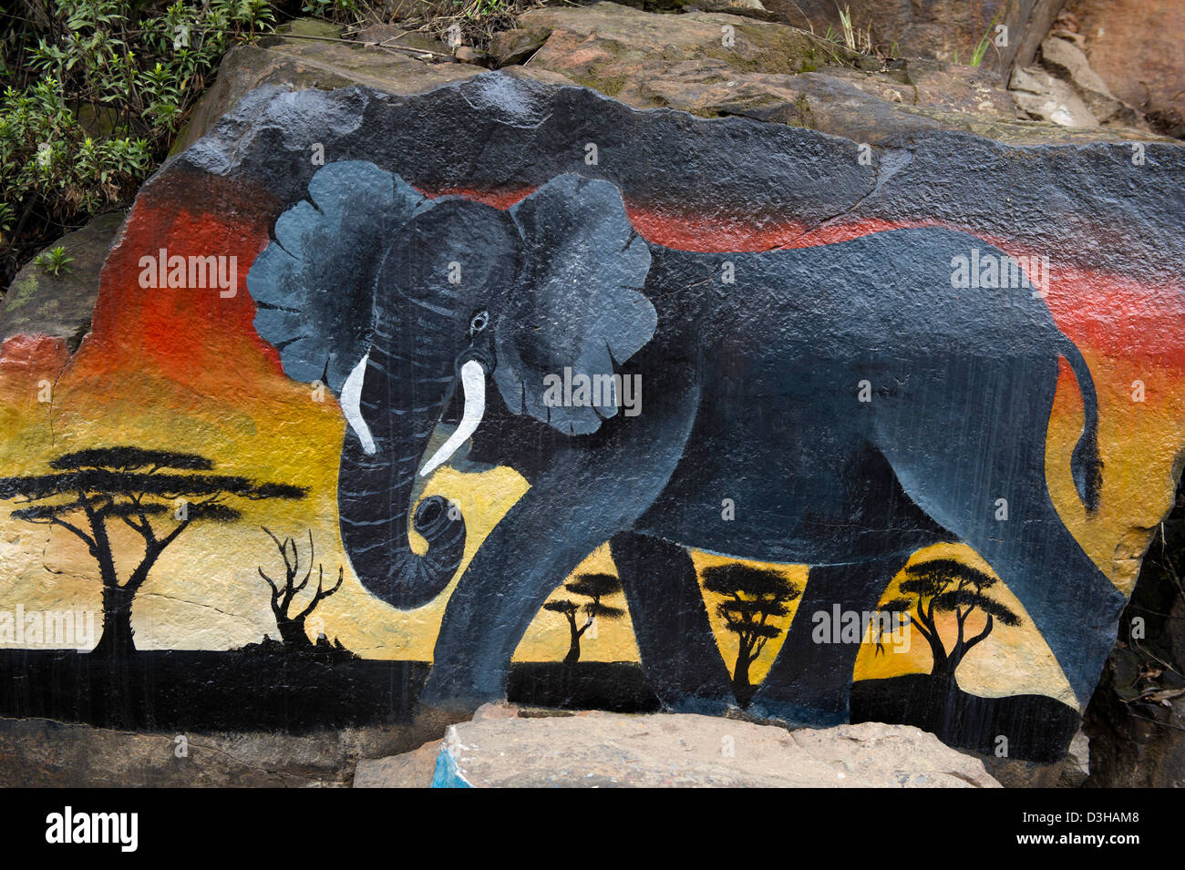 Painted rocks along the Escarpment Road, Kenya Stock Photo - Alamy