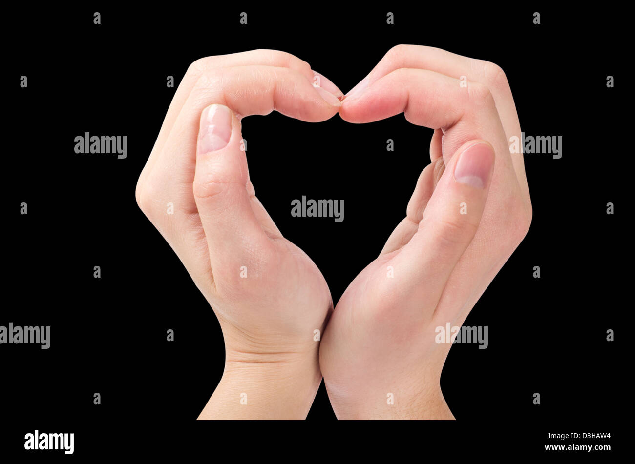 Two hands form a heart shape with their fingers Stock Photo - Alamy