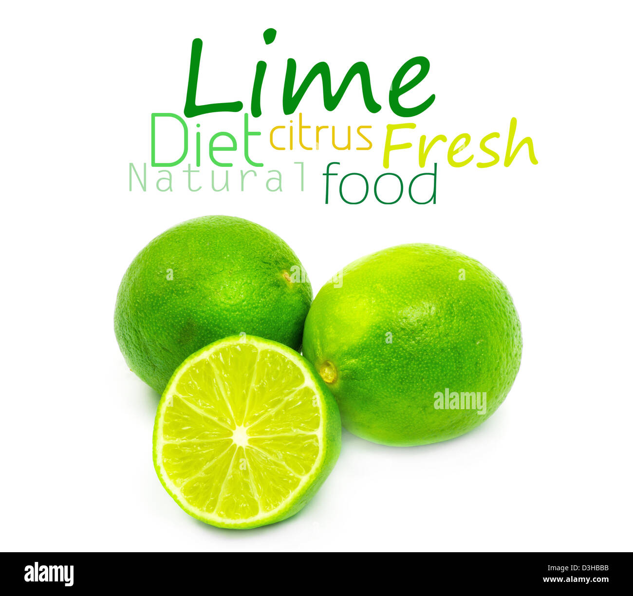 Fresh ripe lime. Isolated on white background Stock Photo - Alamy