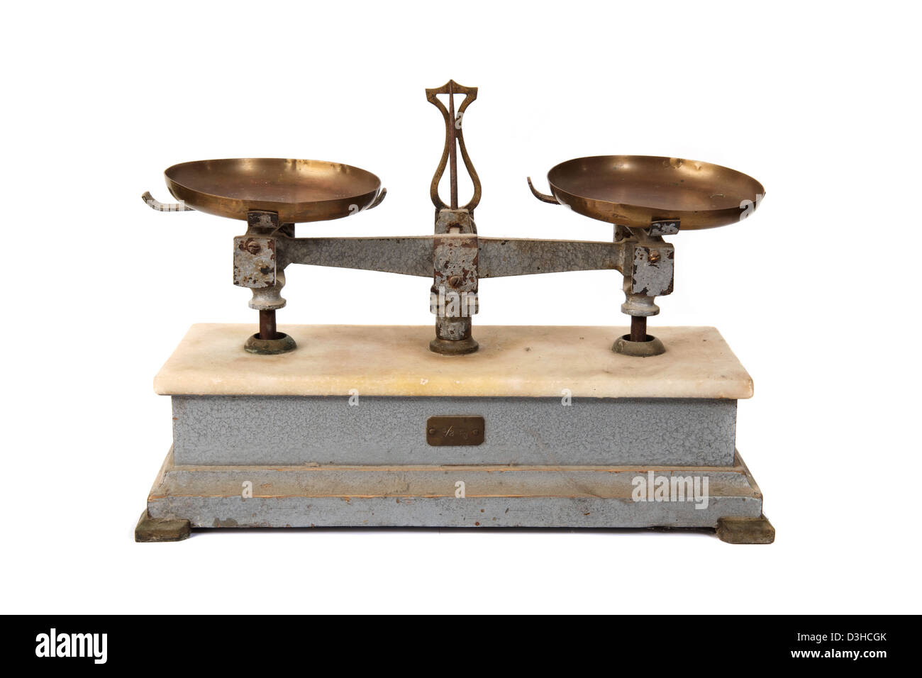 Old balance with a true retro style . This balance was used in a ...