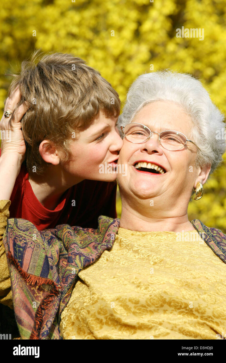 ELDERLY PERSON & CHILD Stock Photo - Alamy