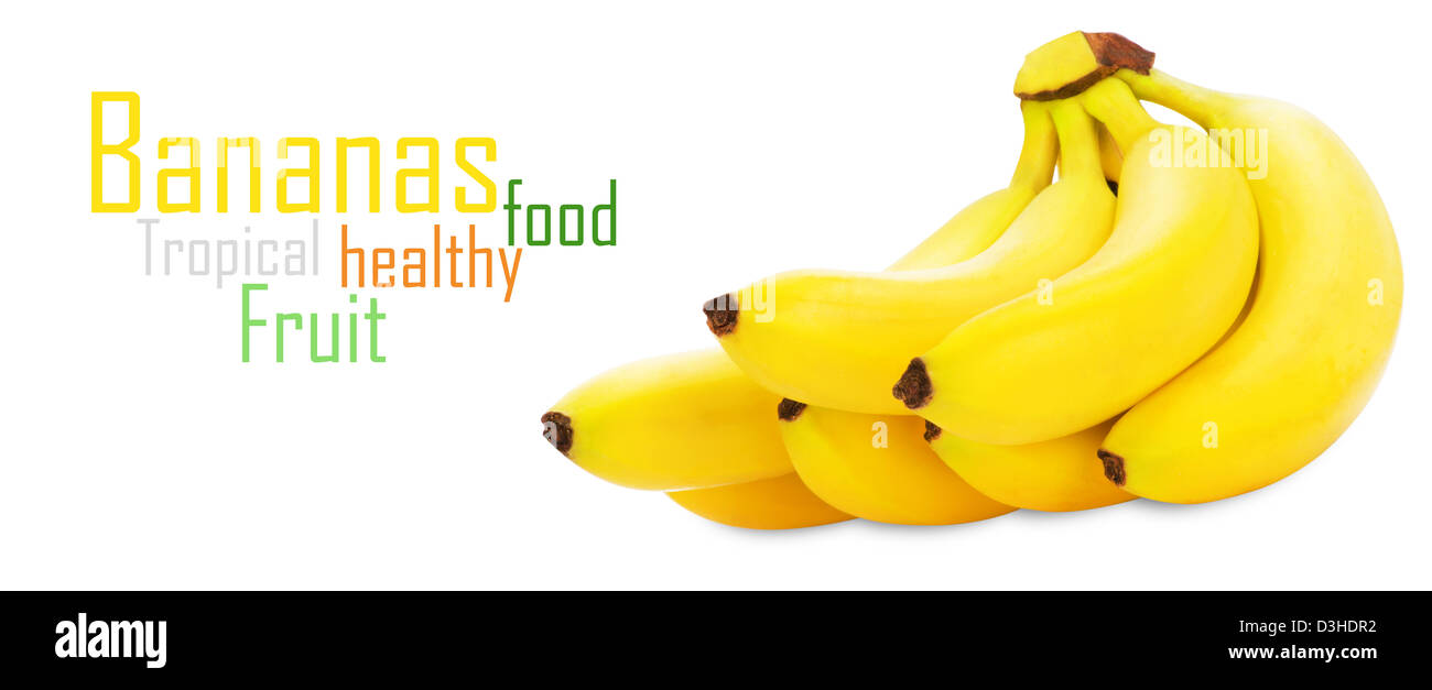 Bunch of bananas isolated on white background + Clipping Path Stock ...