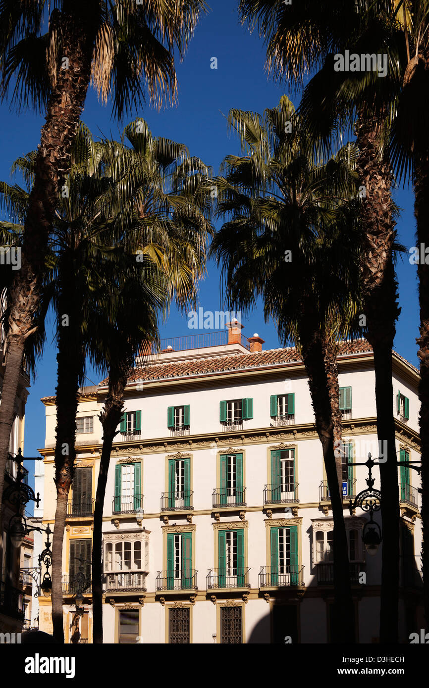 Buildings historical downtown Malaga Andalusia Spain Stock Photo - Alamy