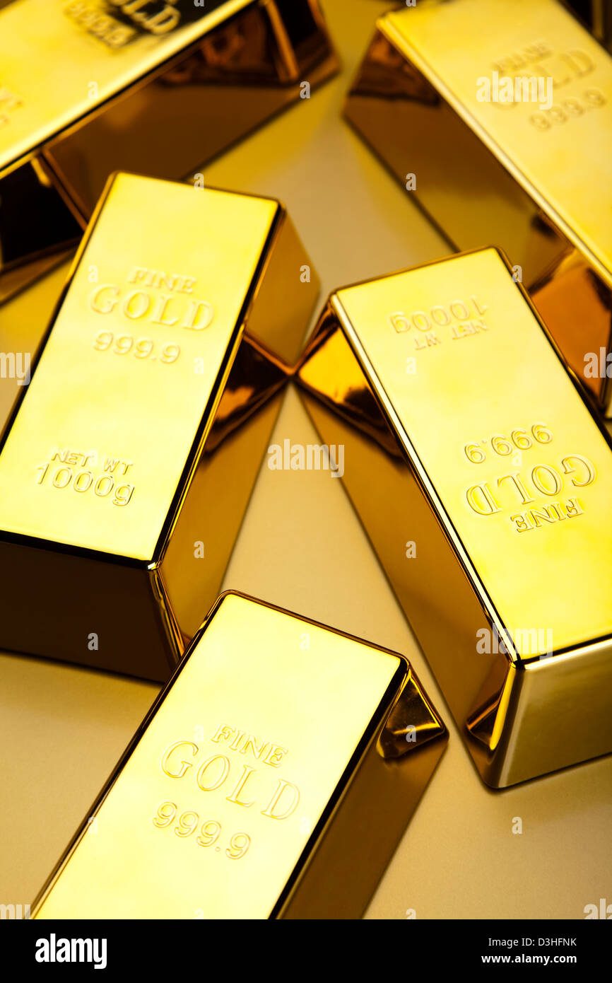 Gold bars background Stock Photo - Alamy
