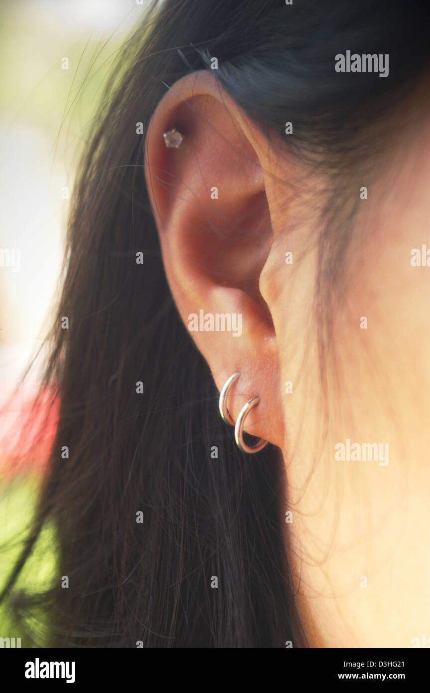 Lady female piercings piercing hi-res stock photography and images - Alamy