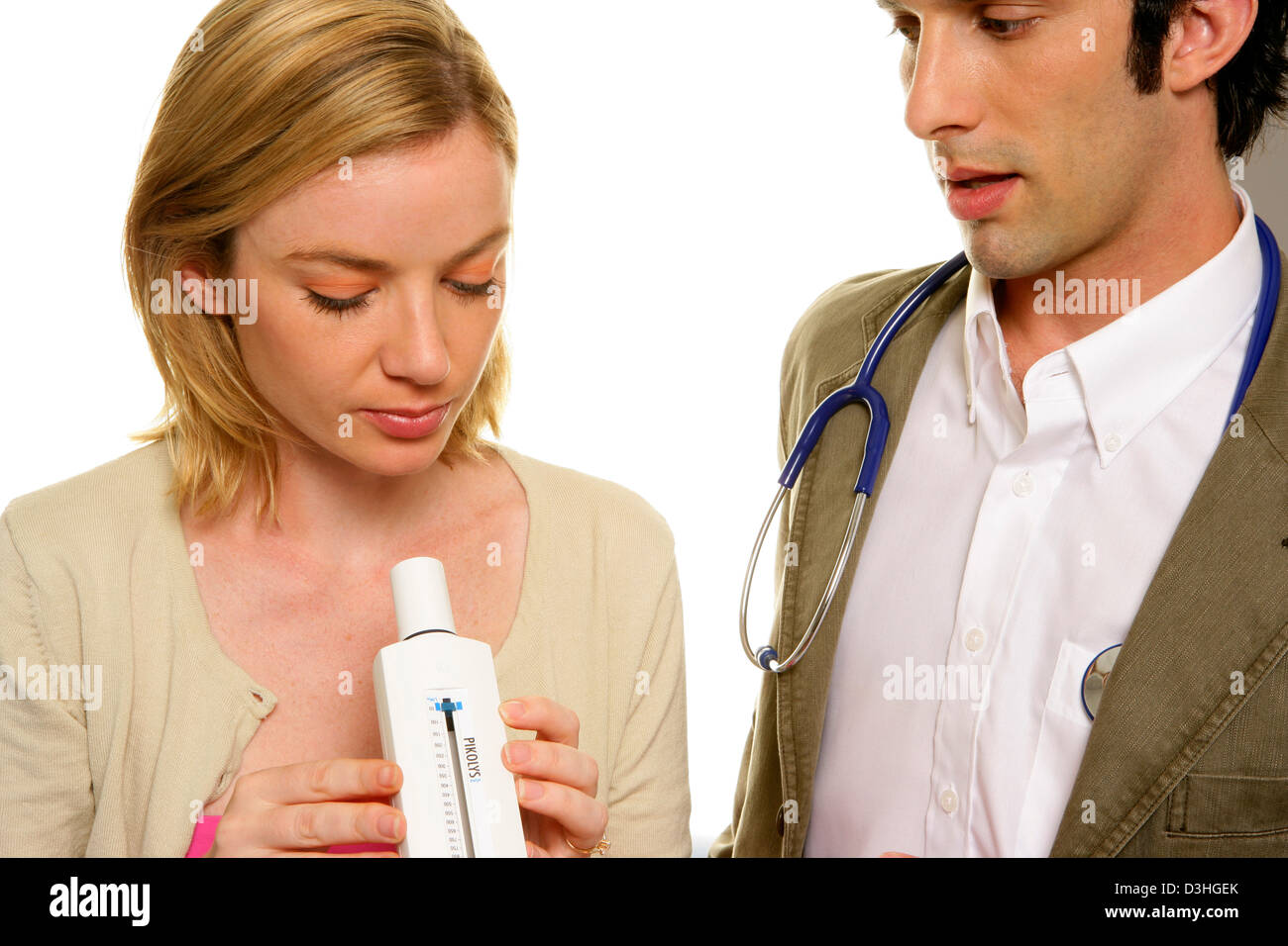 BREATHING, SPIROMETRY IN A WOMAN Stock Photo - Alamy