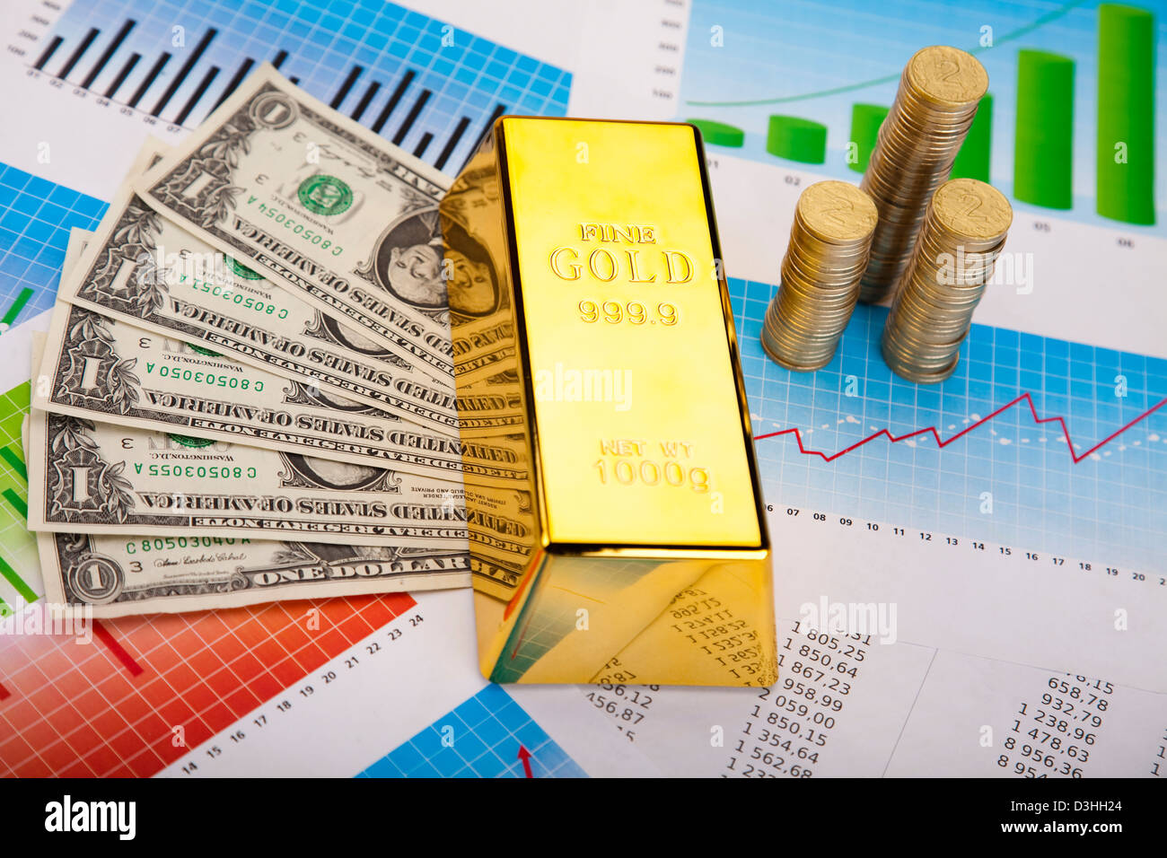 Gold and money Stock Photo - Alamy