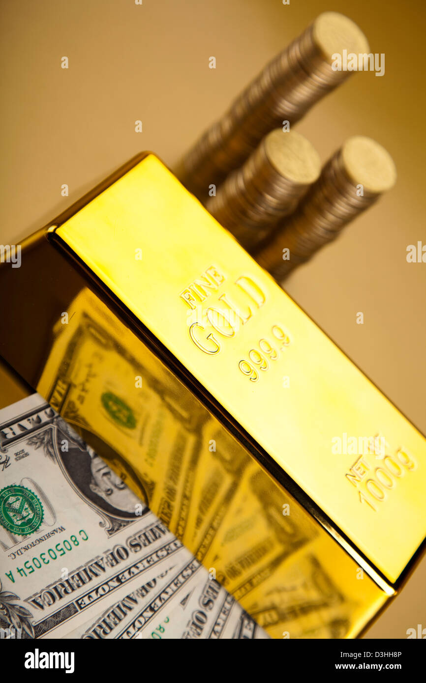 Gold and money Stock Photo - Alamy