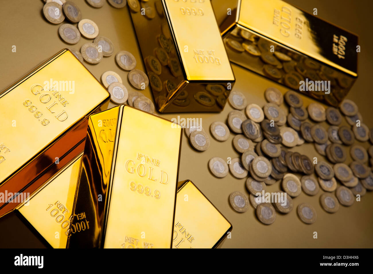 Gold and money Stock Photo - Alamy