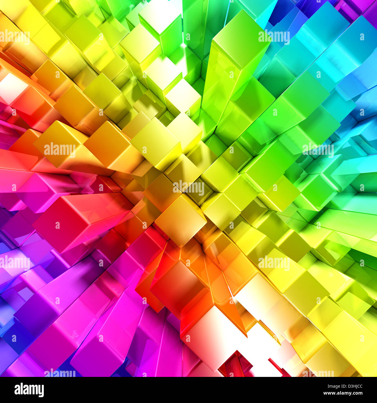 Rainbow of colorful blocks Stock Photo - Alamy