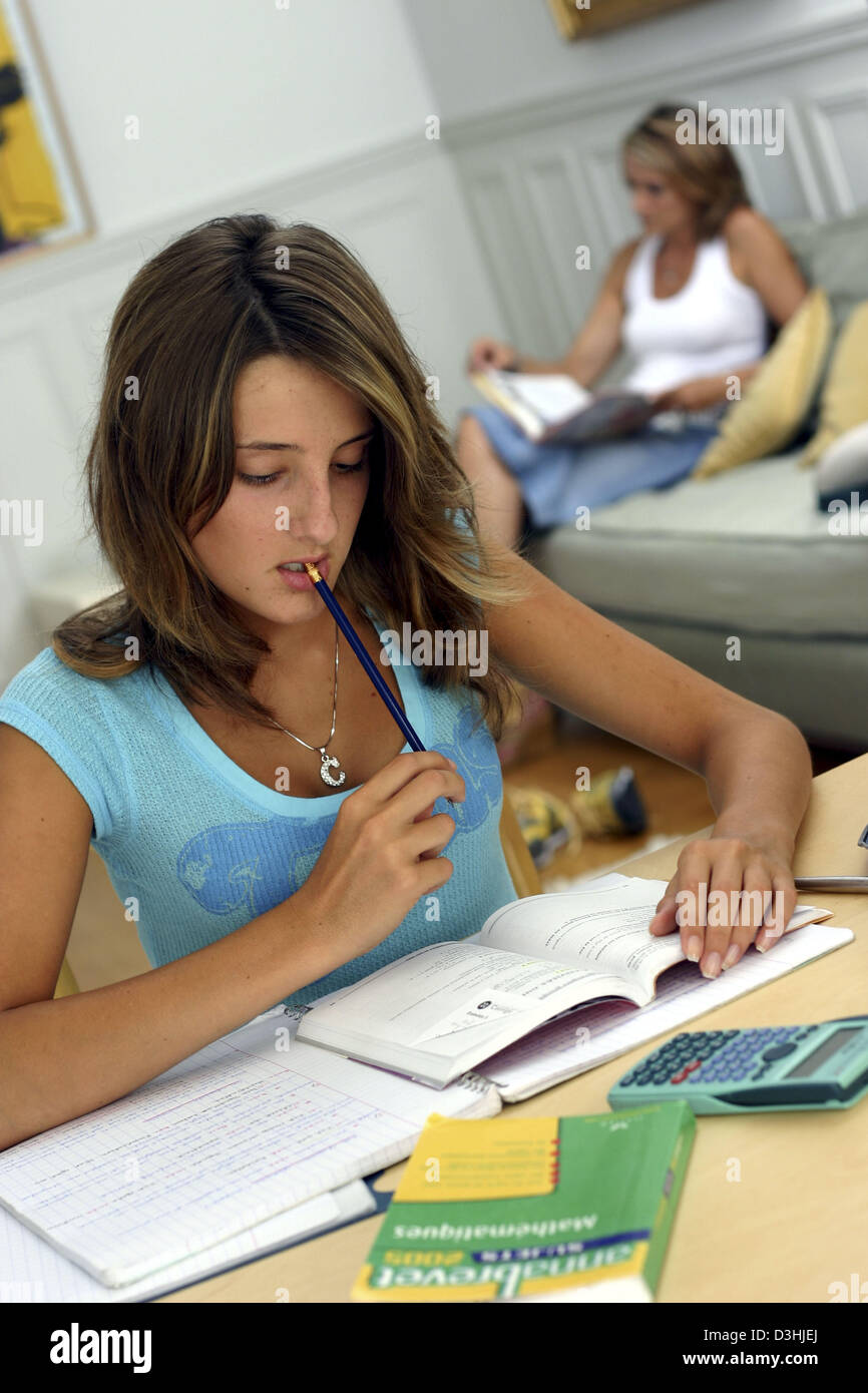 TEENAGER DOING HOMEWORK Stock Photo - Alamy