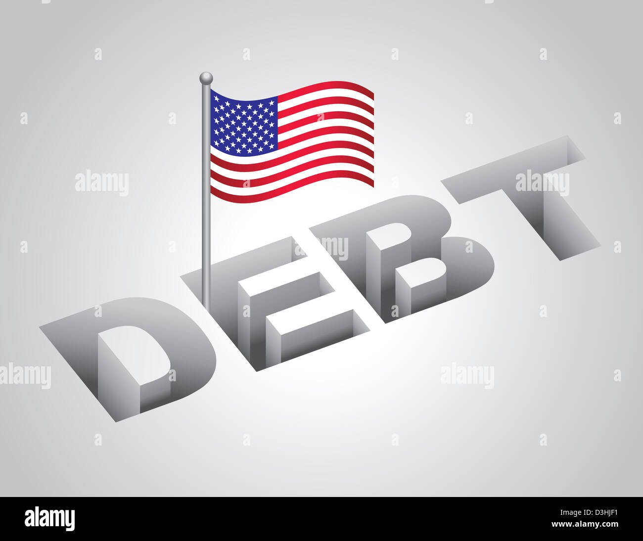 vector illustration of United States national debt concept Stock Photo ...