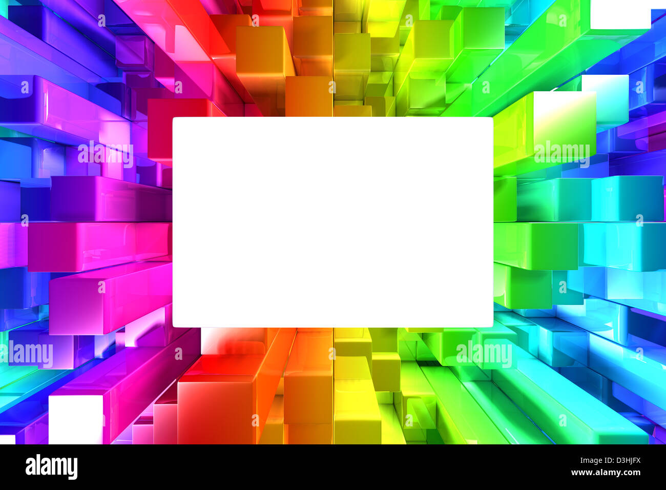 Rainbow of colorful blocks with empty space Stock Photo - Alamy