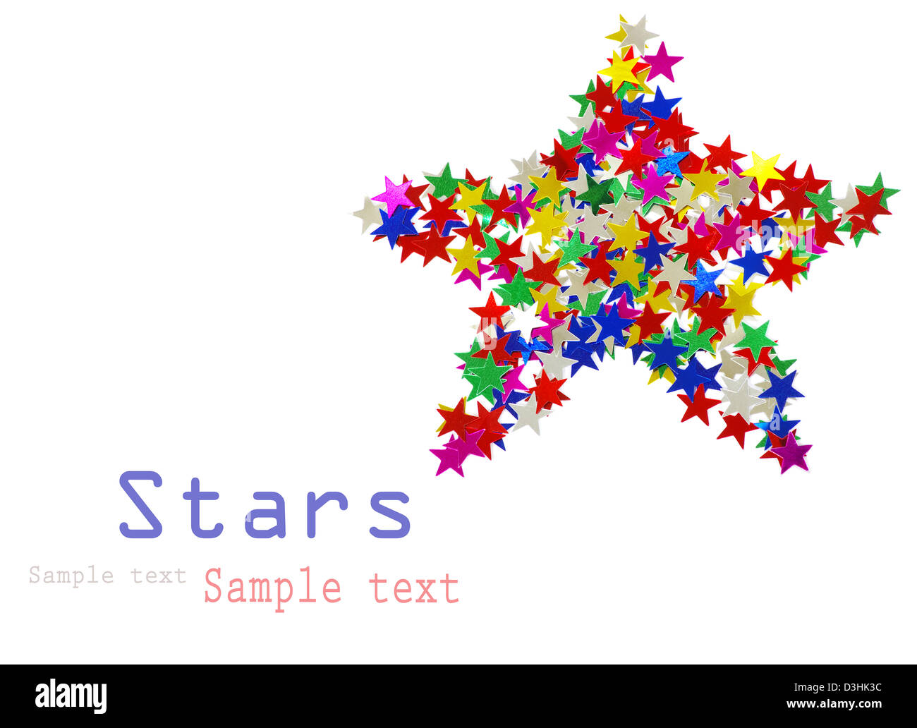 Big star composed of many colored stars on white Stock Photo - Alamy