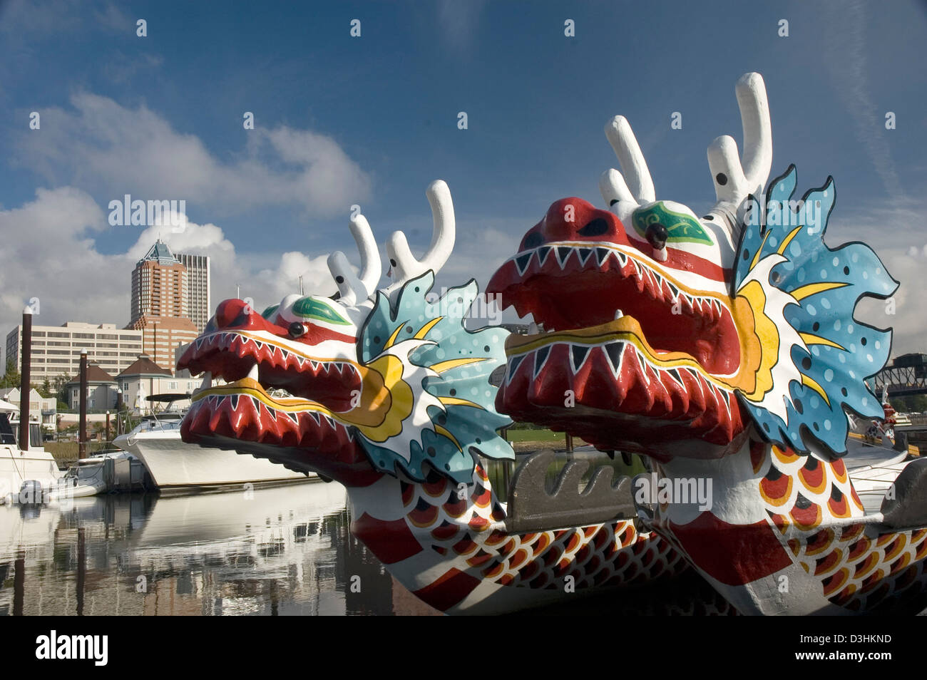 Rose Festival dragon boats, Portland, Oregon Stock Photo - Alamy
