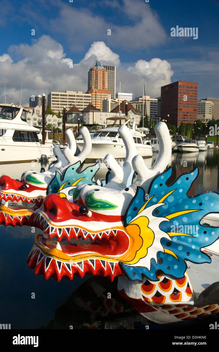 Rose Festival dragon boats, Portland, Oregon Stock Photo - Alamy