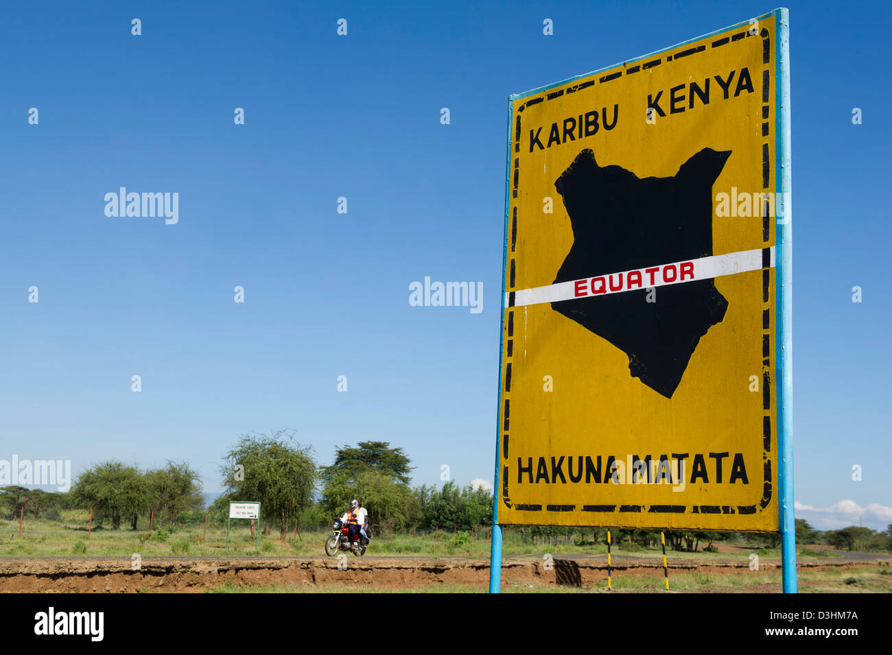 Equator sign board, Kenya Stock Photo - Alamy