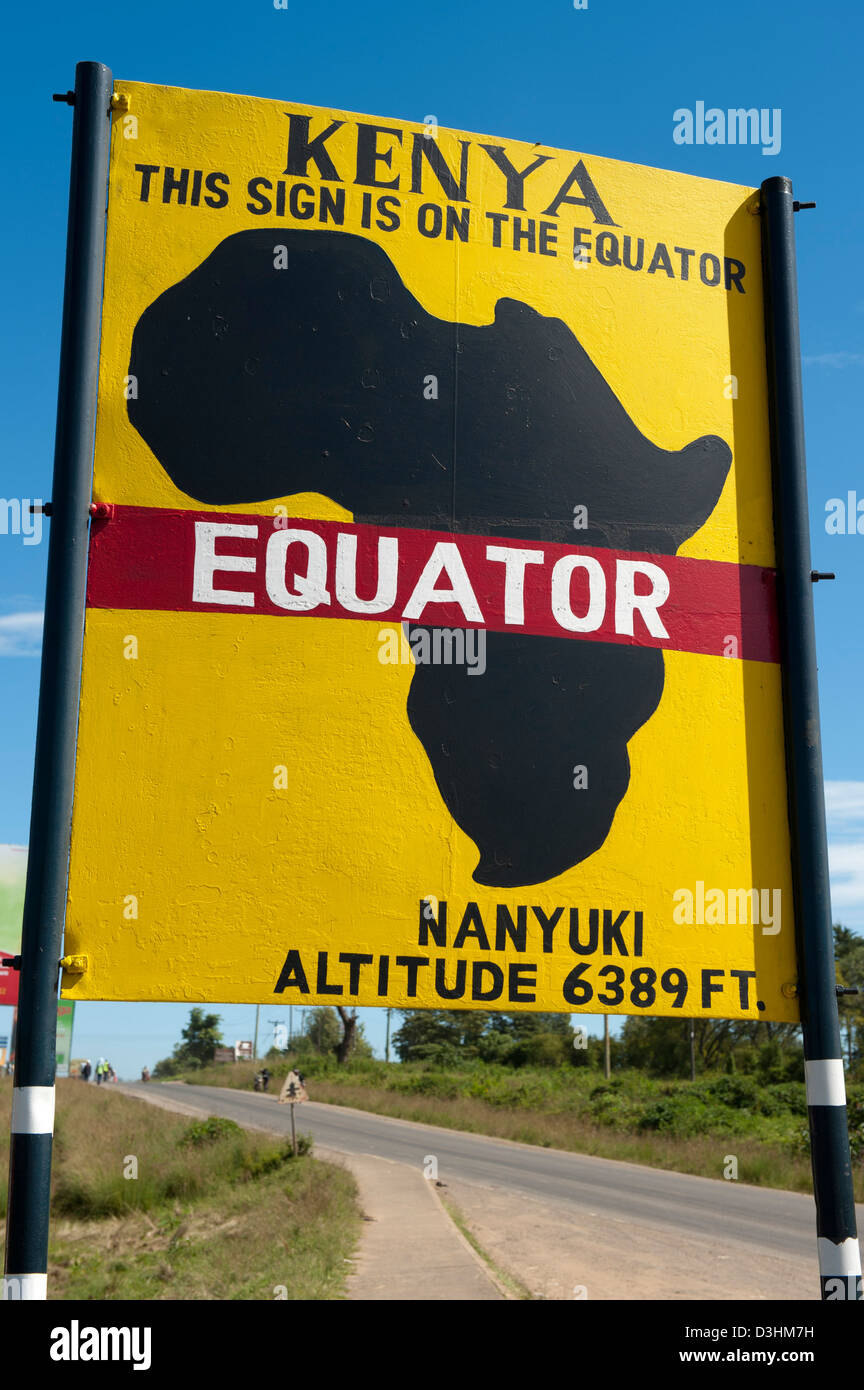 Equator sign board, Nanyuki, Kenya Stock Photo - Alamy