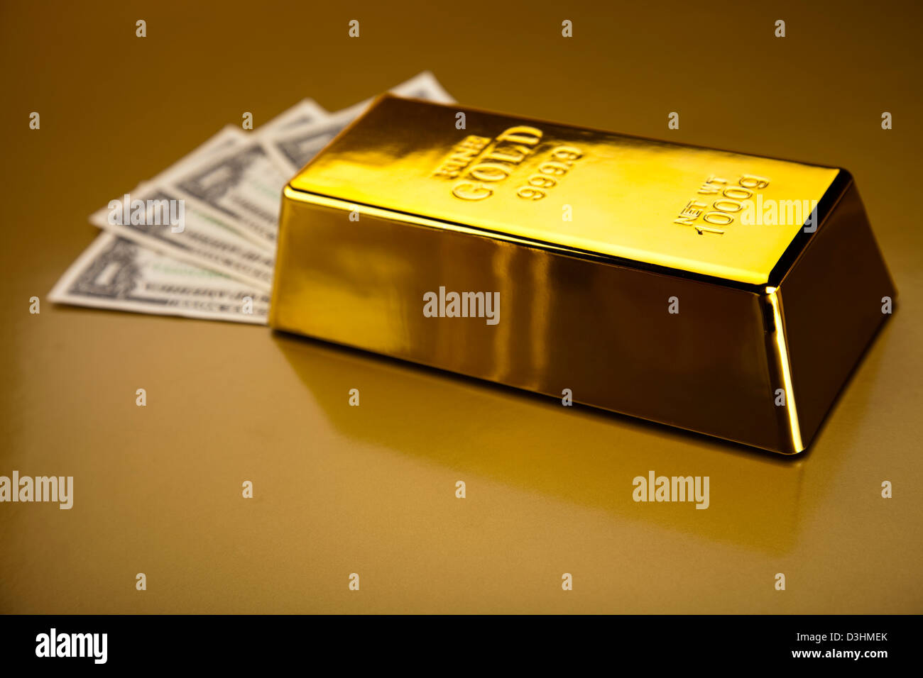 Gold and money Stock Photo - Alamy